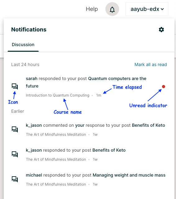 19.1. Accessing the Notifications Tray — Open edX Learner's Guide ...